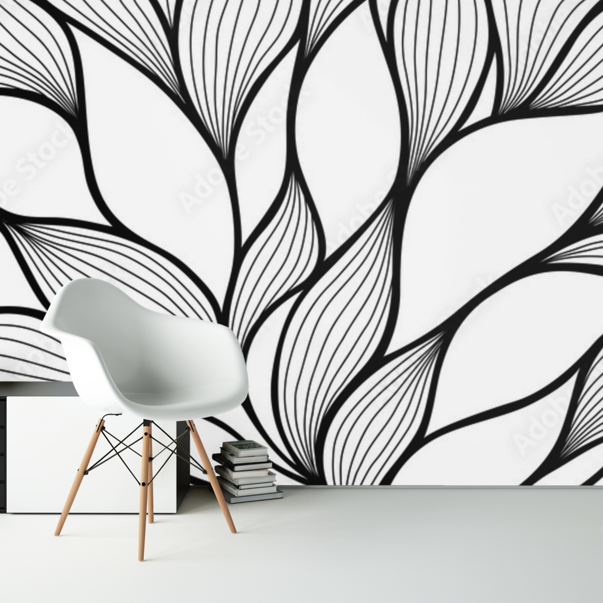 Fond Mural Feuilles Tropicales Stylisées | Le Petit Intissé